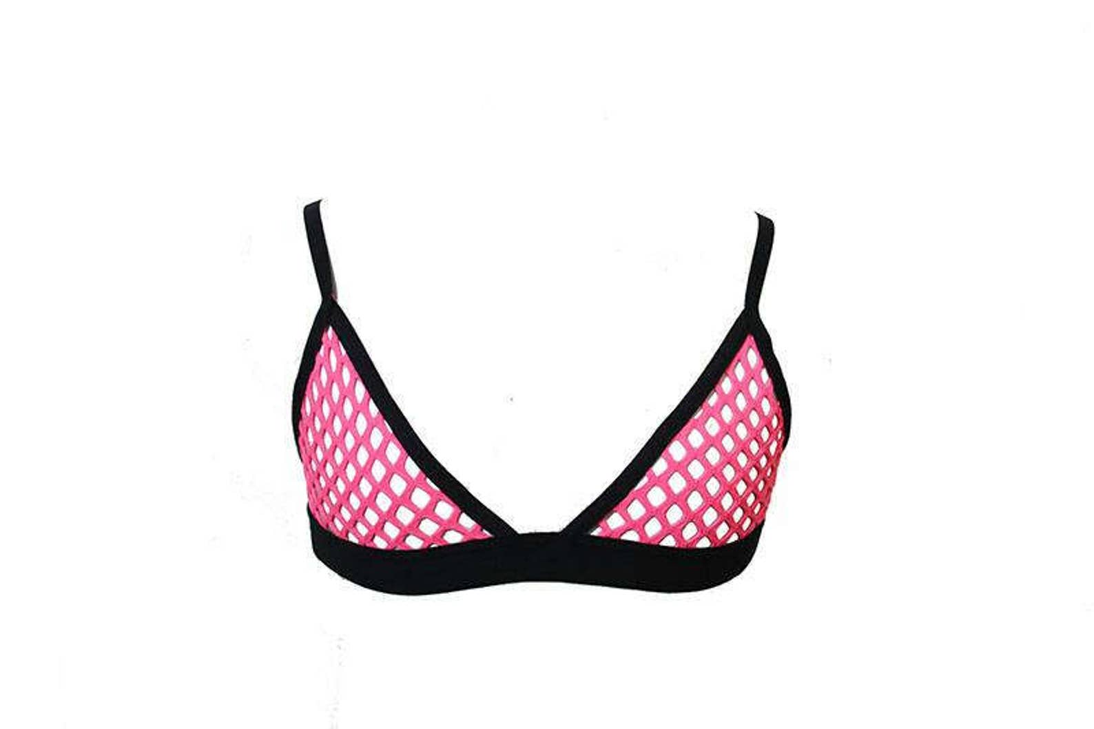 Summer Edition Neon Fishnet Triangle Bralette - Etsy