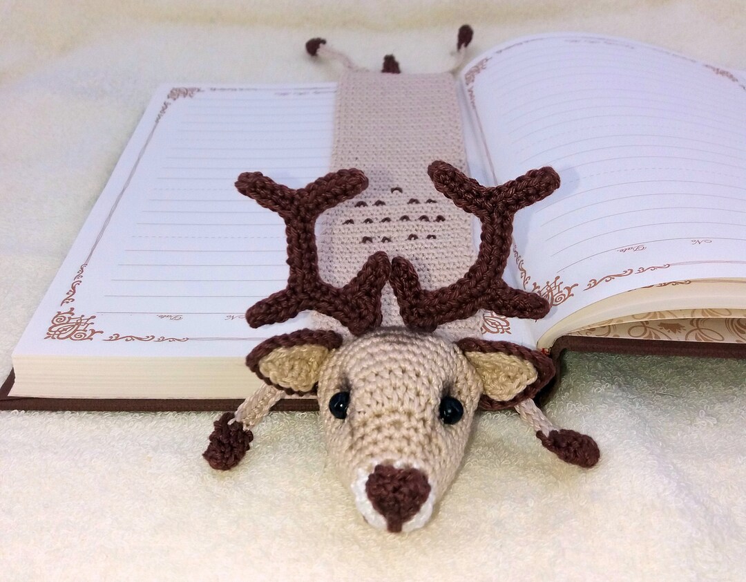 Deer Bookmark Pattern, Reindeer, Amigurumi Crochet Deer Bookmark ...