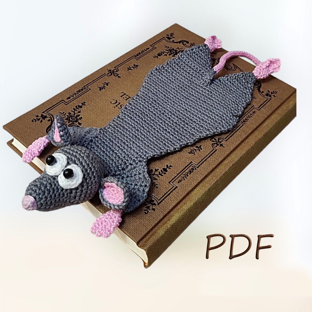 Rat Bookmark Pattern, Amigurumi Crochet Rat Bookmark, SET of 2, Mouse ...