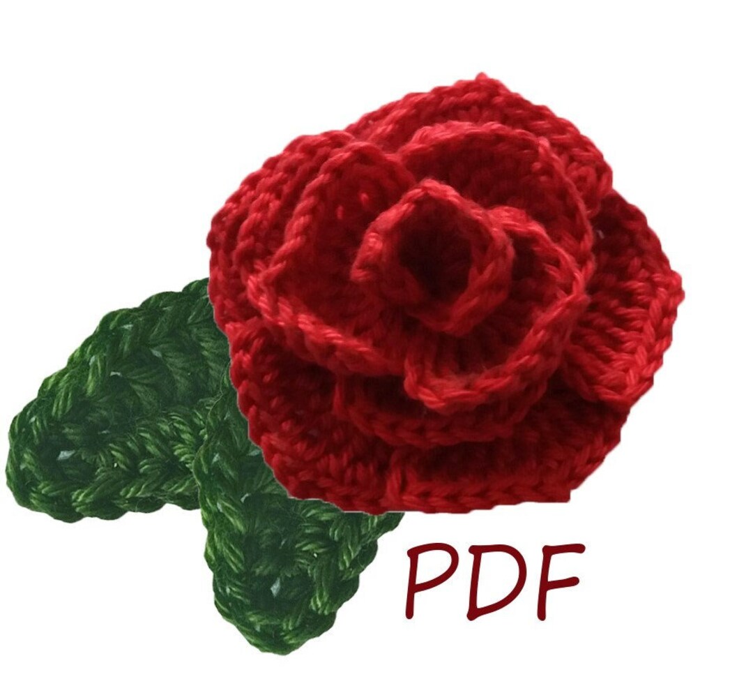 Rose Flower PDF, Crochet Flower Pattern, PDF Pattern ONLY, Rose Flower ...