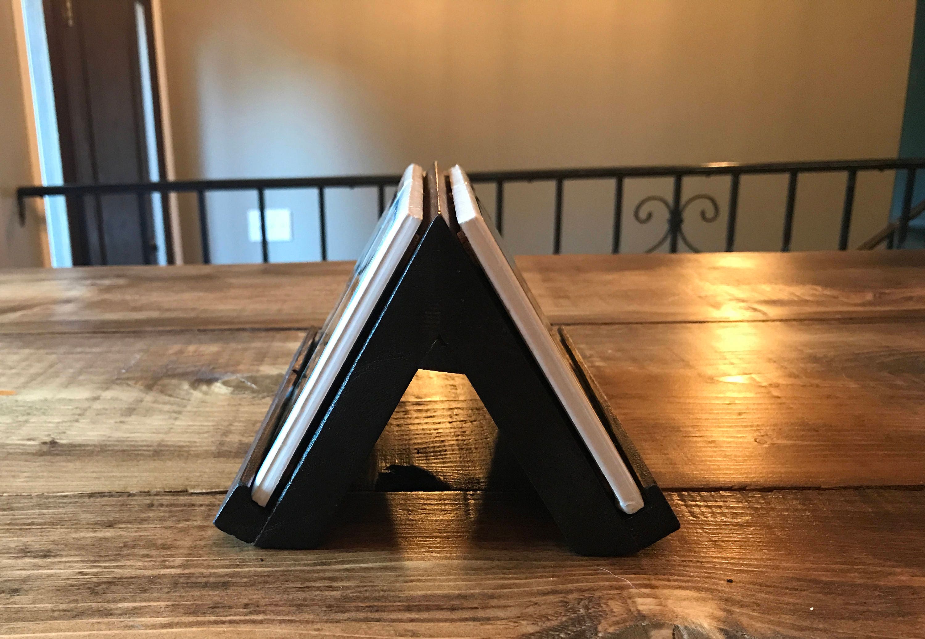 Handmade Coaster Display Stand holds 4 or 6 - Etsy