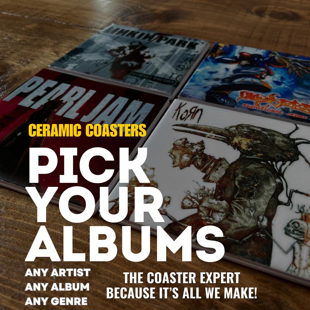 Custom Album Cover Coasters - Choose ANY Albums - Unique Personalized ...