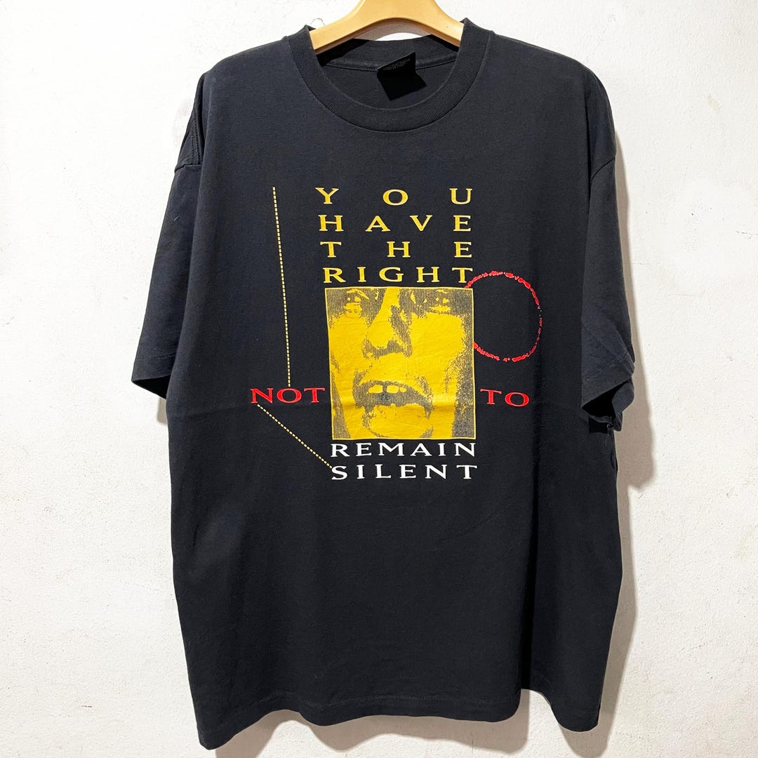 Vintage 1992 ACLU You Have the Right Not to Remain Silent T-shirt Size ...