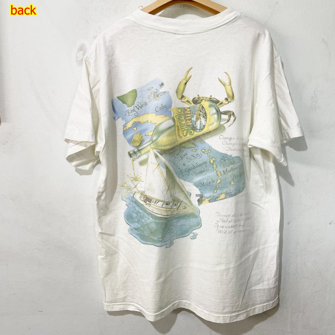 Vintage 90s Jimmy Buffett’s Caribbean Soul T-shirt Rum Crab Sailboat ...