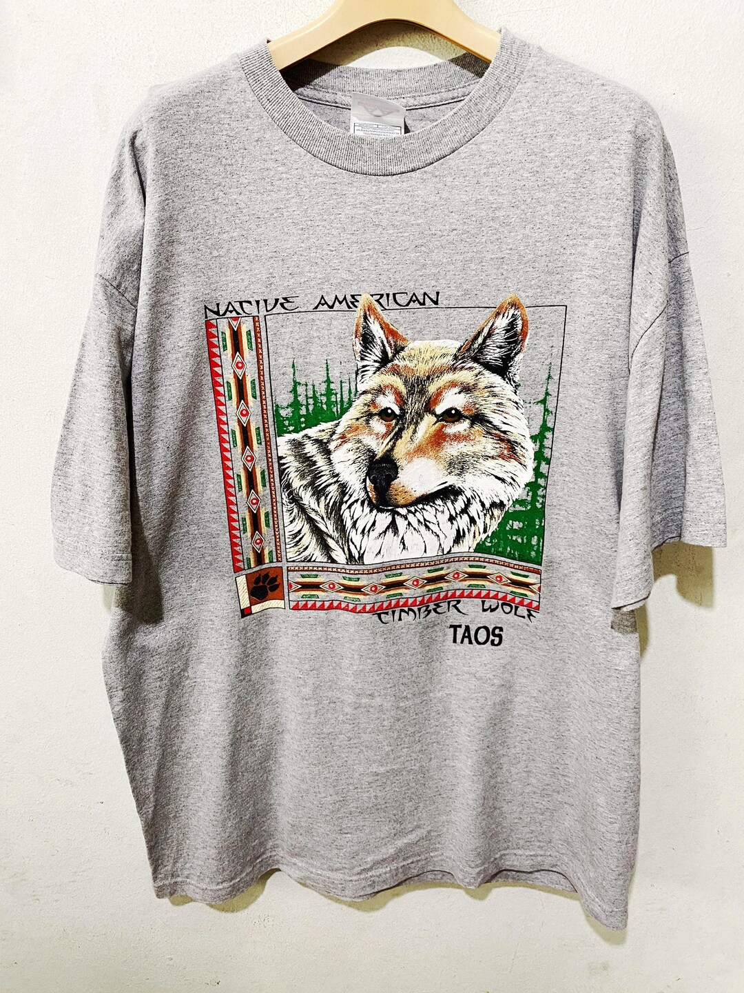 Vintage Wolf Shirt Size XL 2000s Timber Wolf Tee, Native American Tee ...
