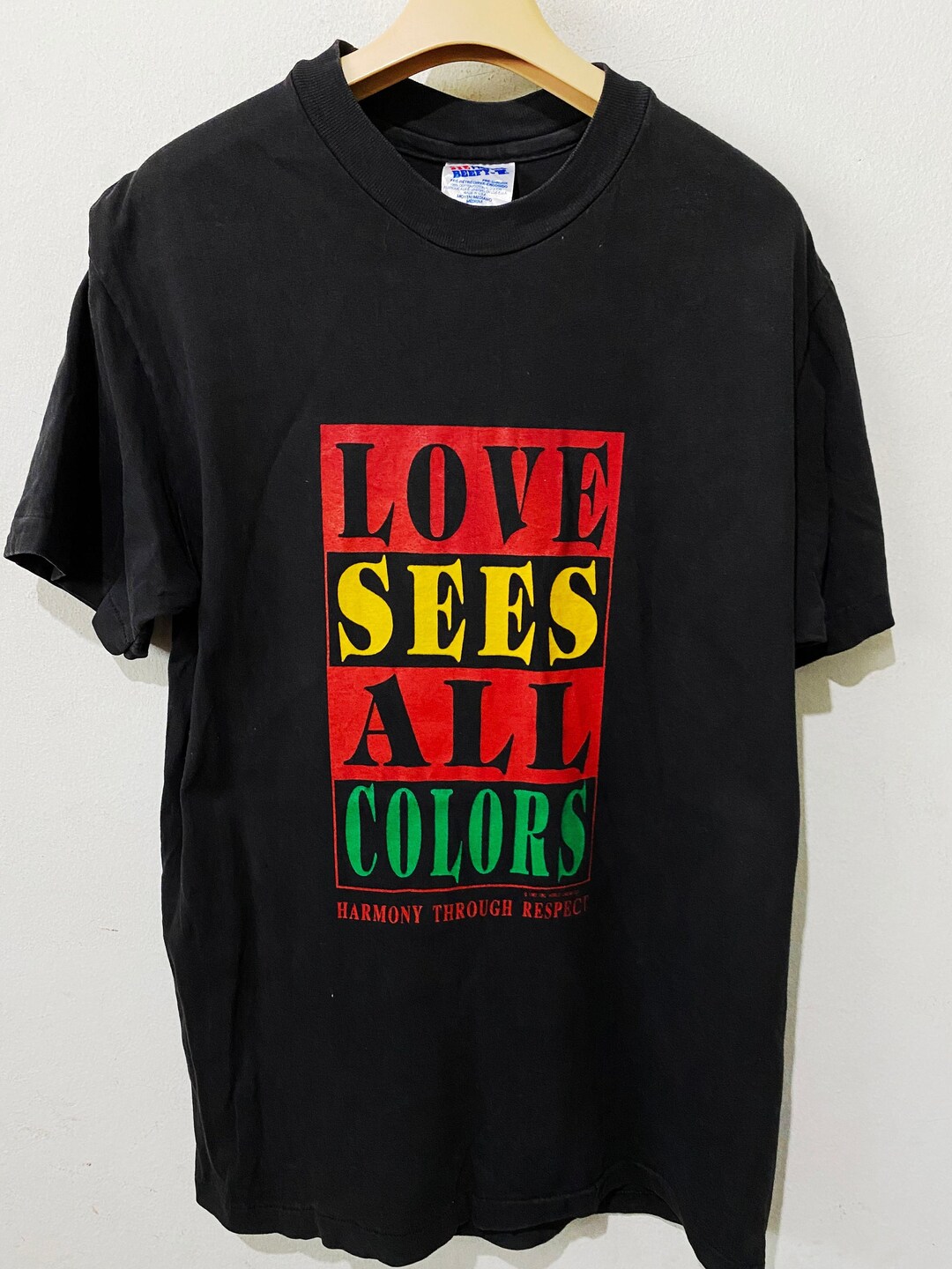 Vintage 90s Love Sees No Colors Shirt Size M - Etsy
