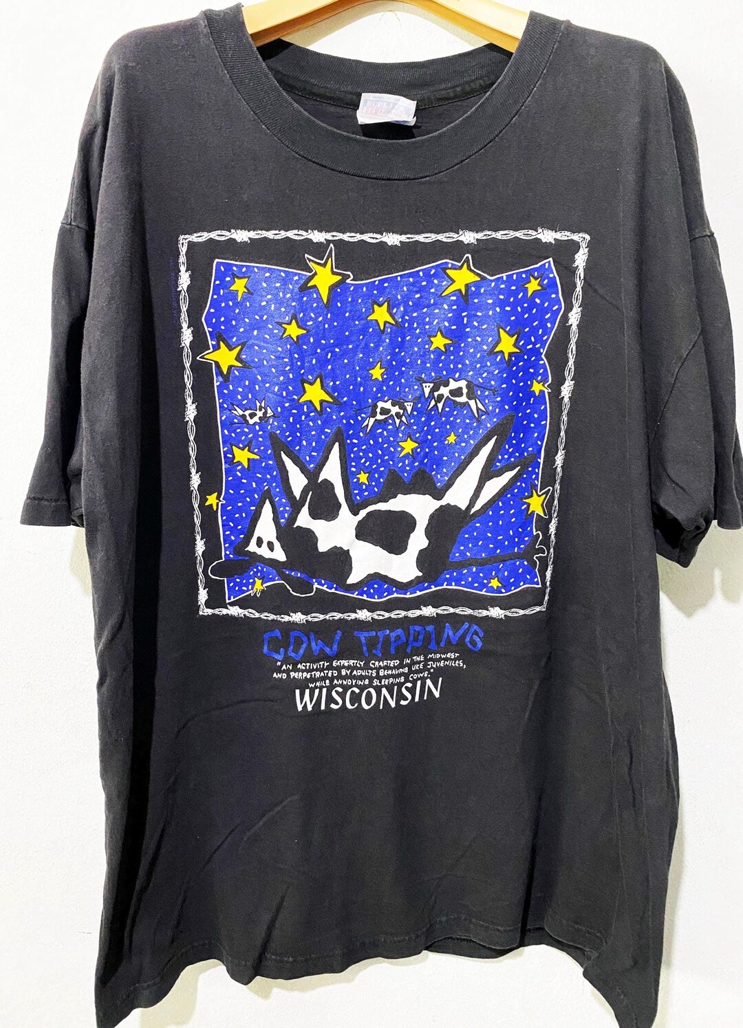 Vintage 90s Cow Shirt Size XL Vintage "cow Tipping" Tee, Vintage Animal ...