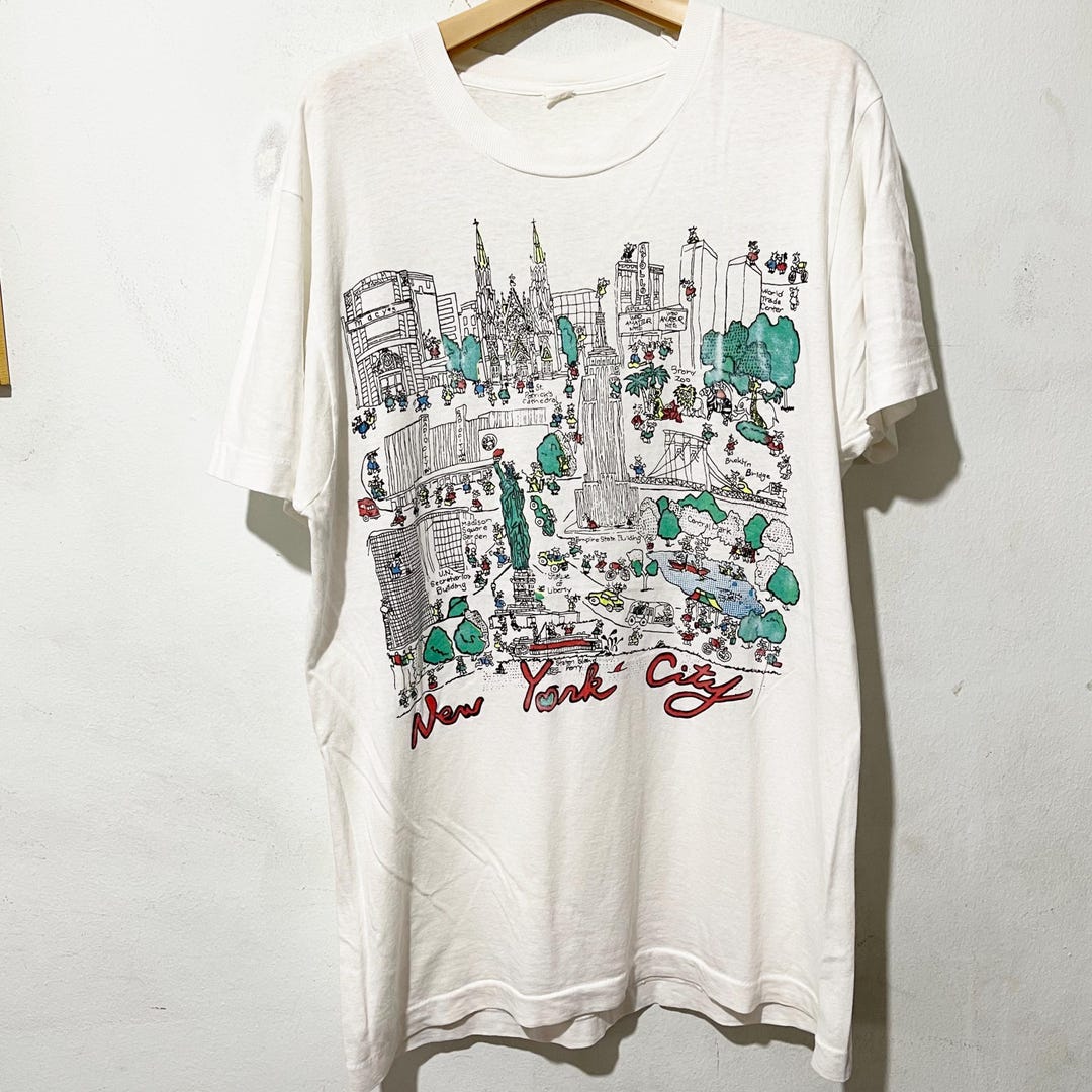 Vintage 80s New York City Map T-shirt Size M - Etsy