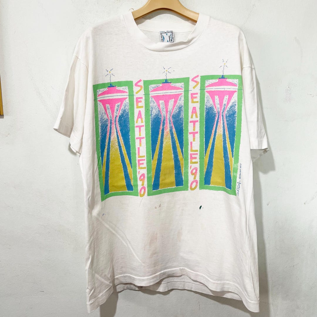 Vintage 90s Seattle Space Needle T-shirt Size L - Etsy