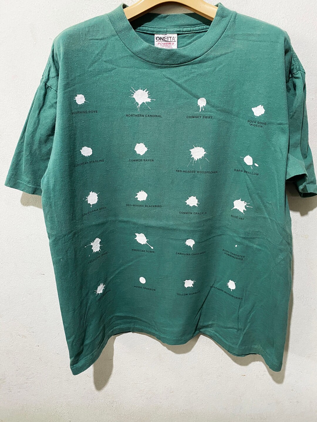 Vintage Bird Poop Identification Shirt Size L Short 90s Bird Poop Chart ...