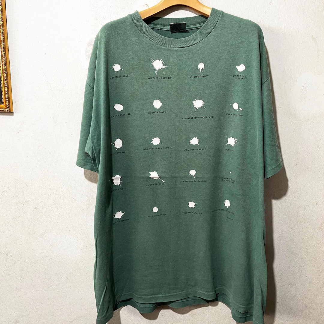 Vintage 90s Bird Poop Identification T-shirt Funny Nature Chart Graphic ...