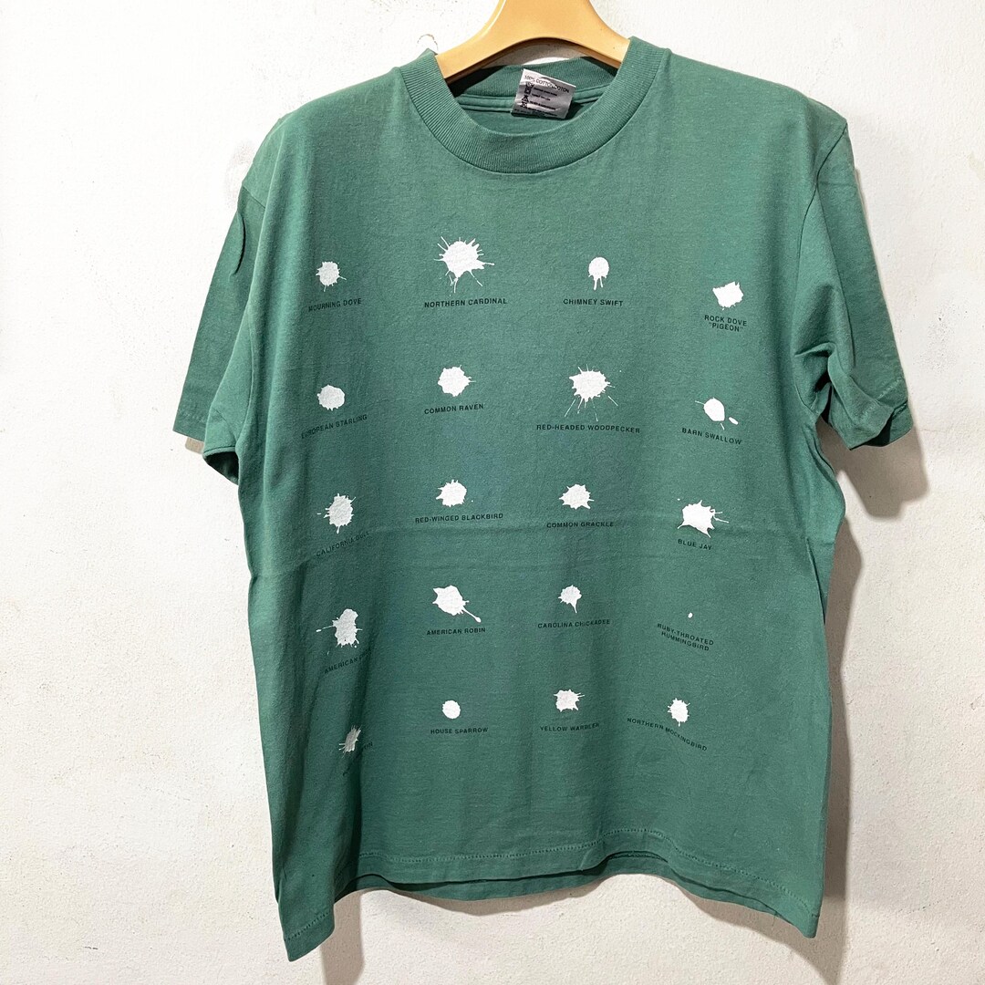 Vintage 90s Bird Poop Identification T-shirt Funny Nature Chart Graphic ...