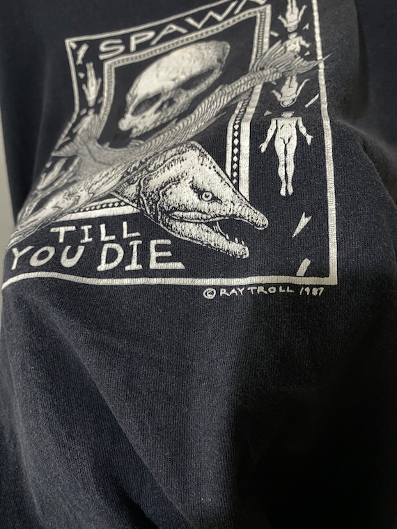 Vintage 80s Ray Troll Spawn Till You Die Shirt Size L - Gem