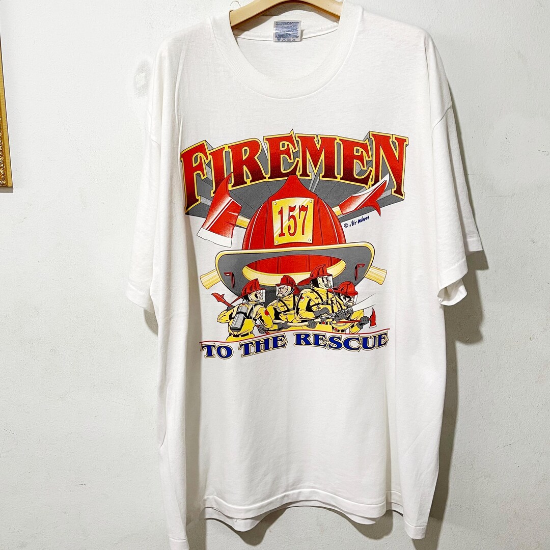 Vintage 90s Firefighter T-shirt Fire Department Graphic Tee Size XL - Etsy