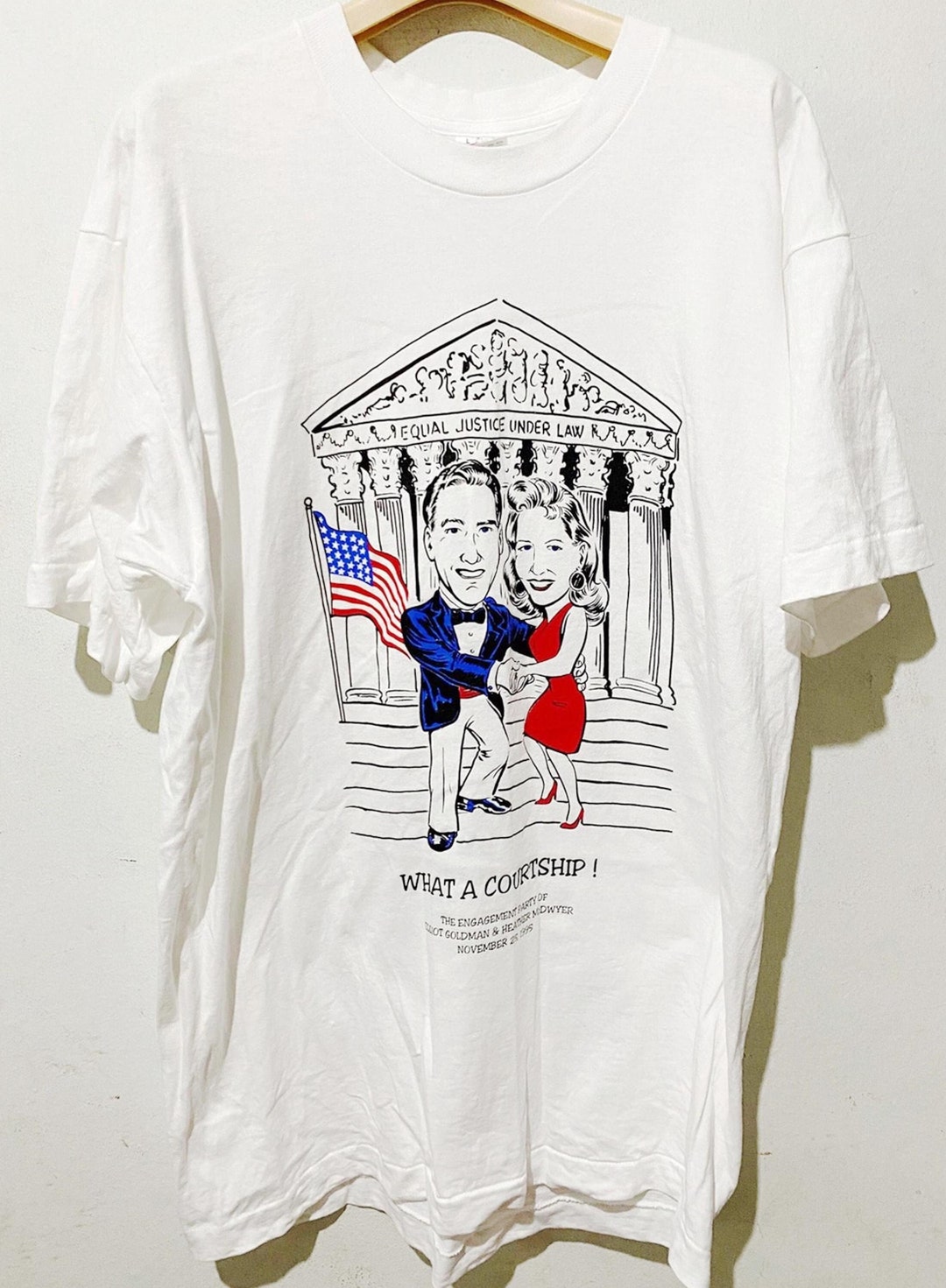 Vintage 90s Political Shirt Size L Vintage "what a Courtship" Tee ...