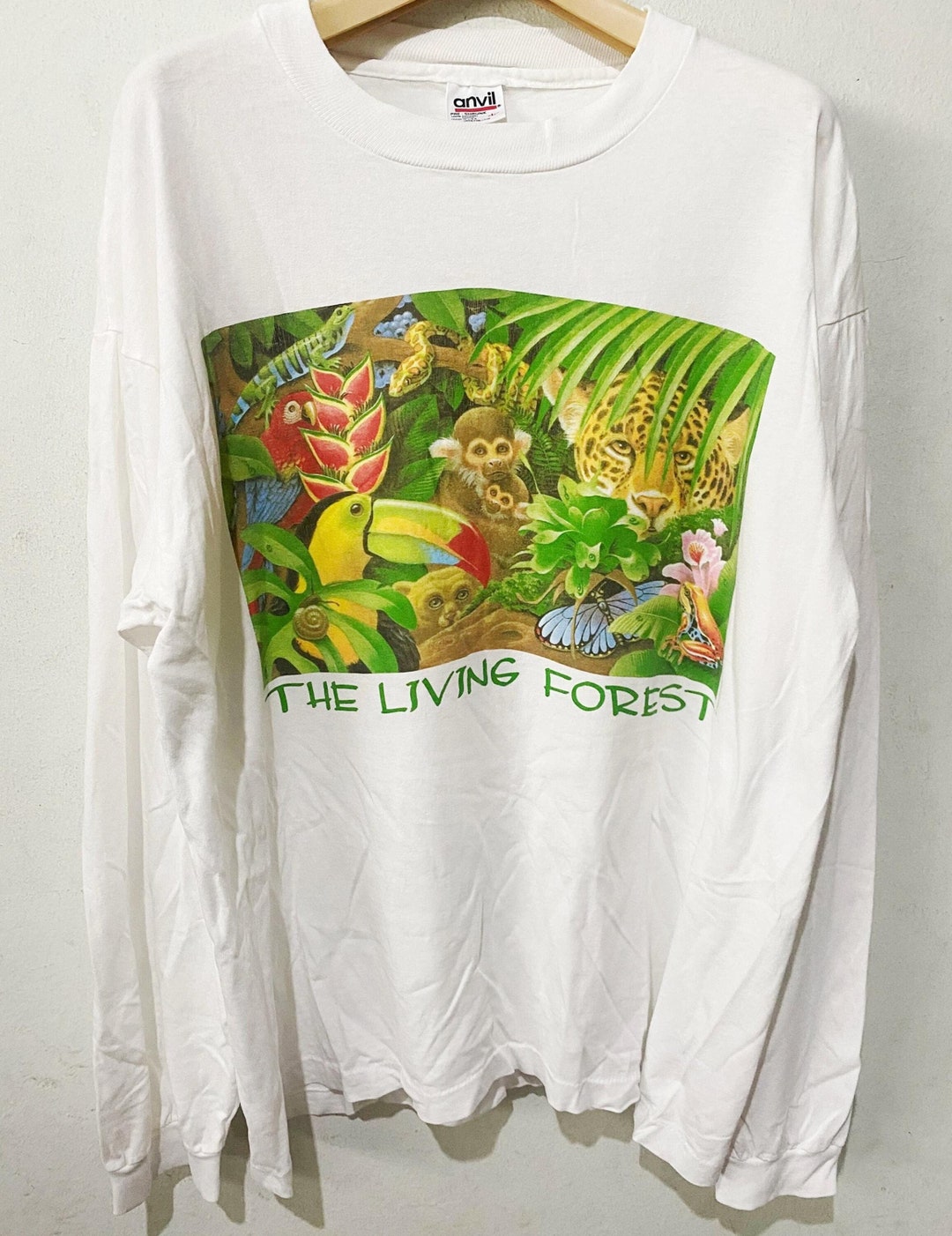 Vintage Human-i-tees Size L 90s the Living Forest Tee, Vintage Animal ...