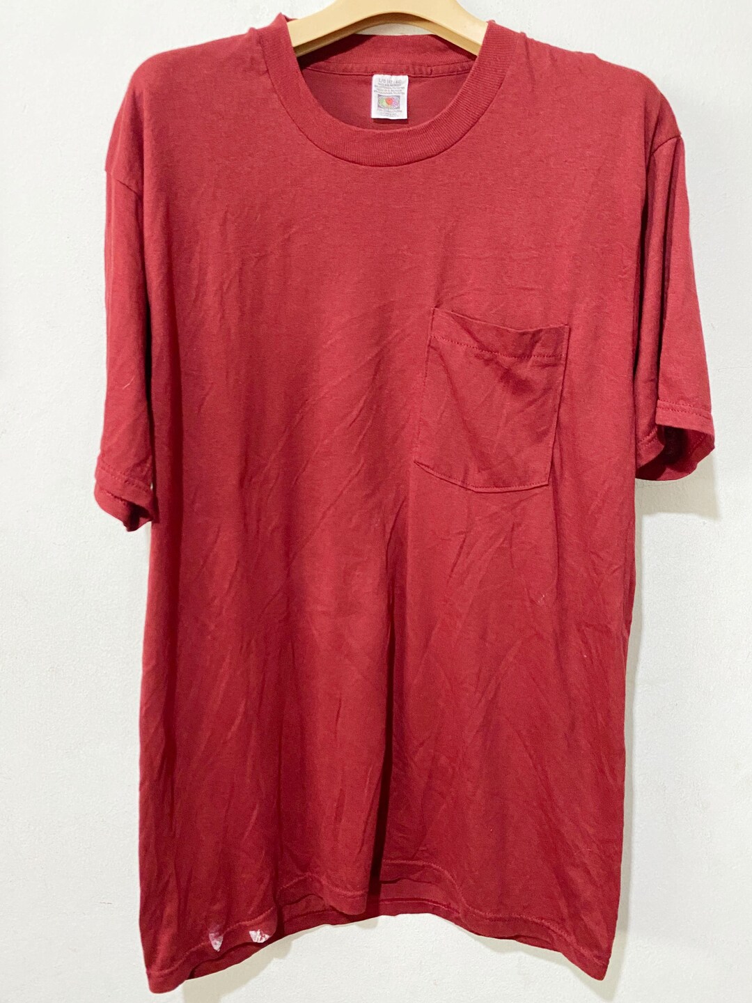 Vintage Pocket Tee Size L 90s Fruit of Loom Pocket Tee - Etsy