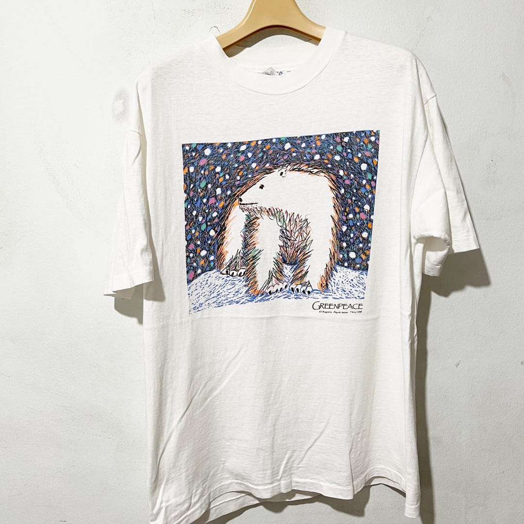 Vintage 1990 Greenpeace Polar Bear T-shirt Size L - Etsy