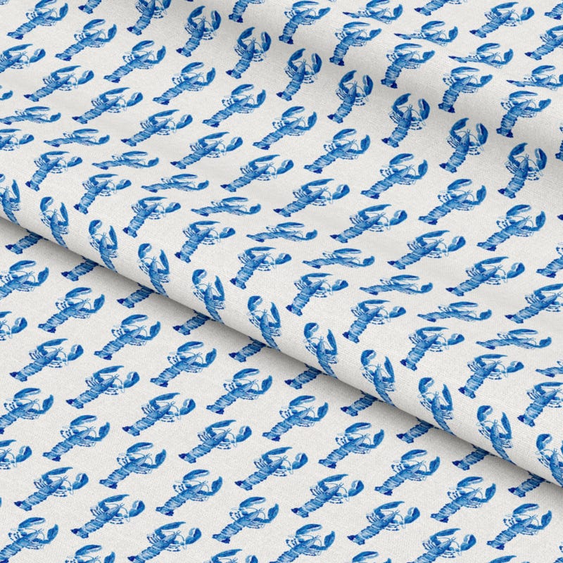 Lobster Print Fabric - Etsy