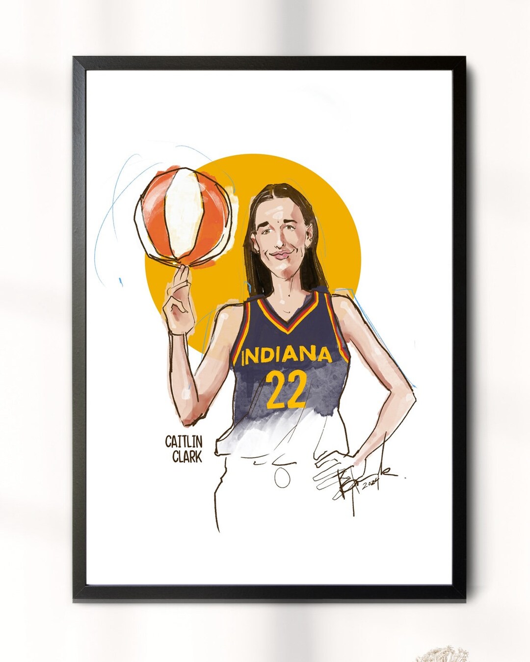 Caitlin Clark Portrait/ Caricature Print/ WNBA Basketball Superstar ...