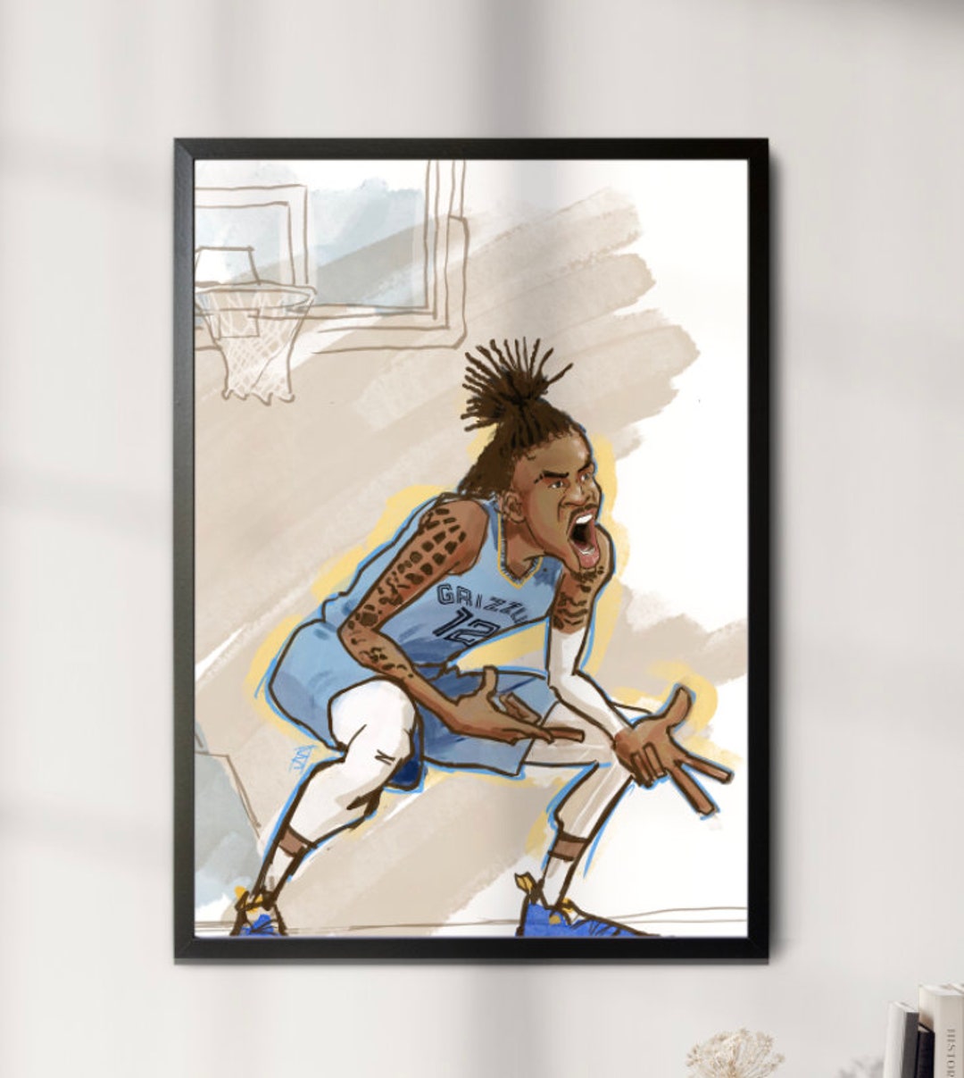 Ja Morant Caricature Print: Memphis Grizzlies NBA Art - Etsy