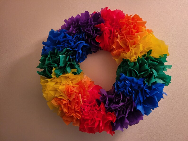 Rainbow Wreath - Etsy