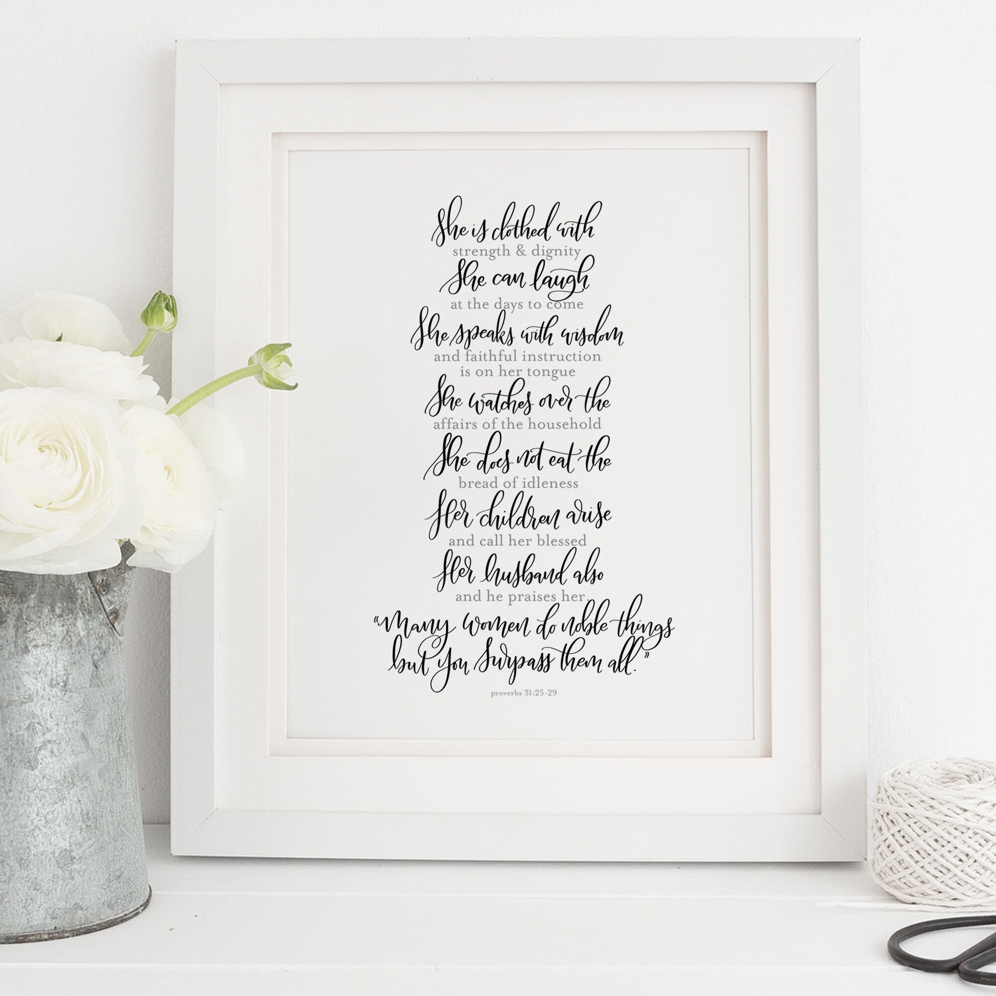 Proverbs 31 Calligraphy Art Print - Etsy