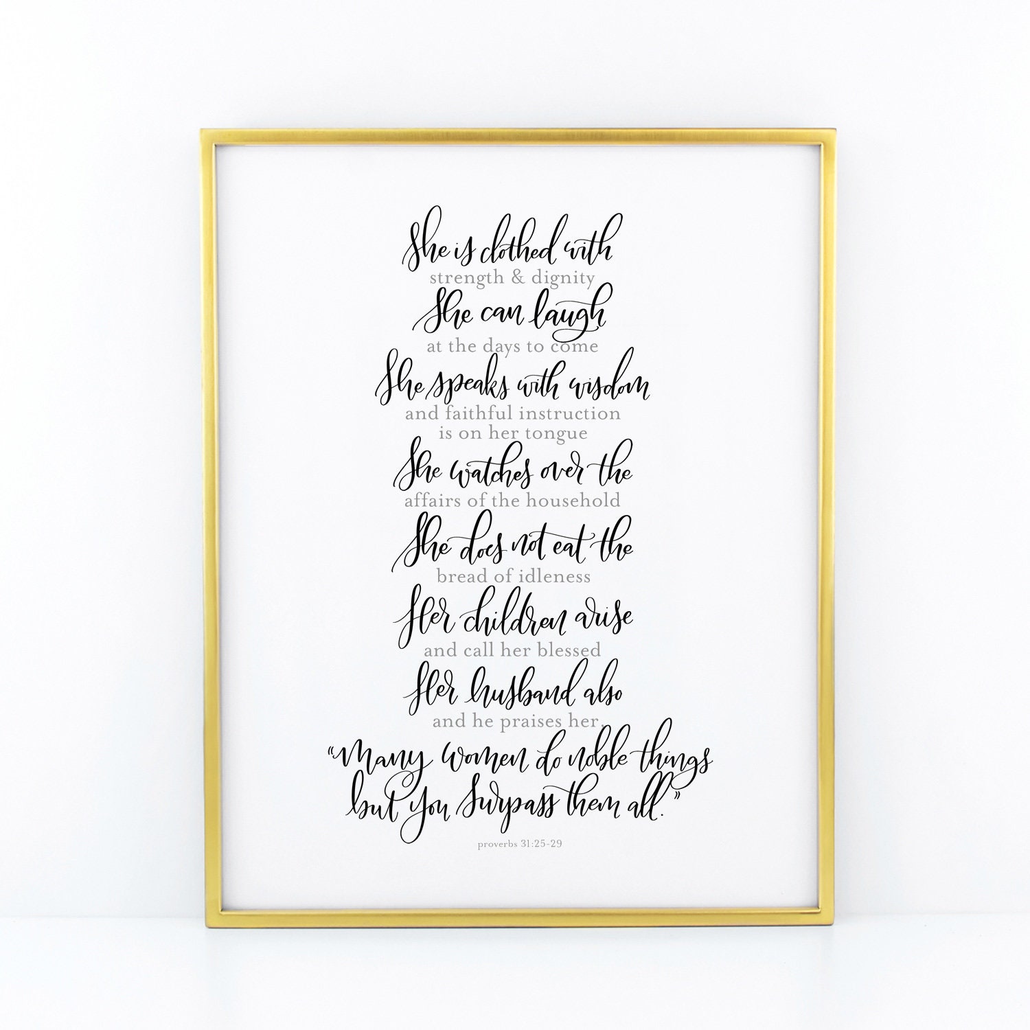 Proverbs 31 Calligraphy Art Print - Etsy