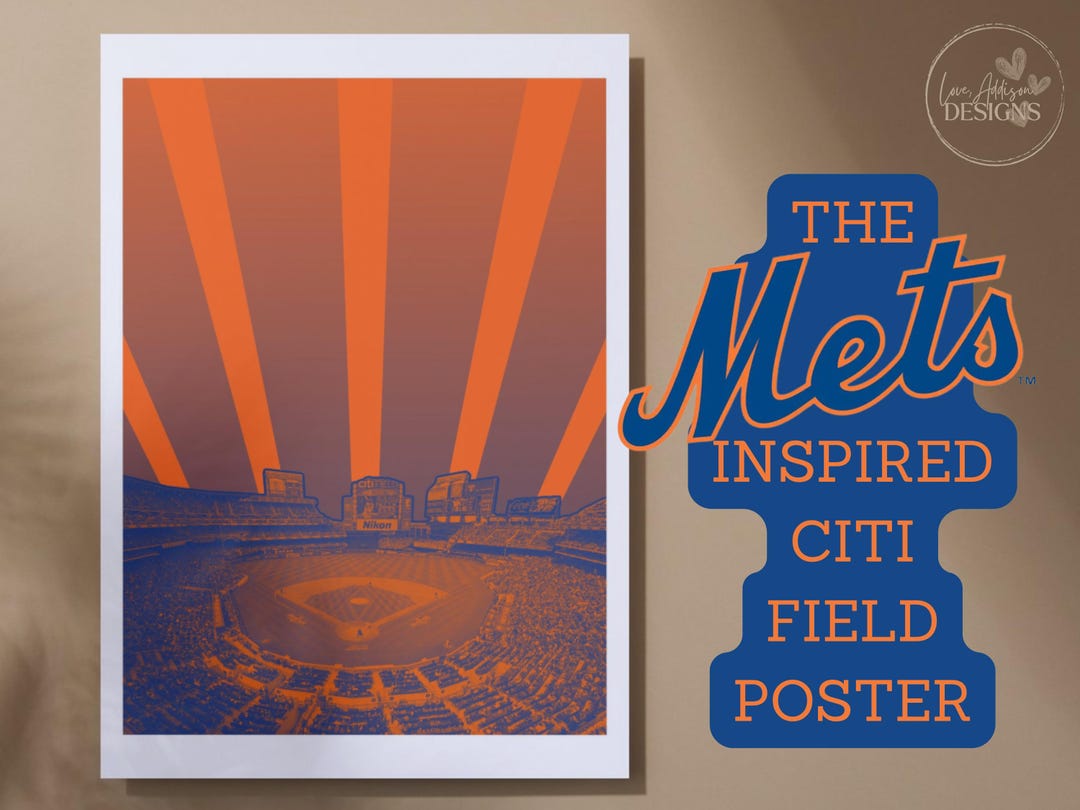 Citi Field Poster | Mets Inspired Digital Art | 18x24 & 24x36 Print ...