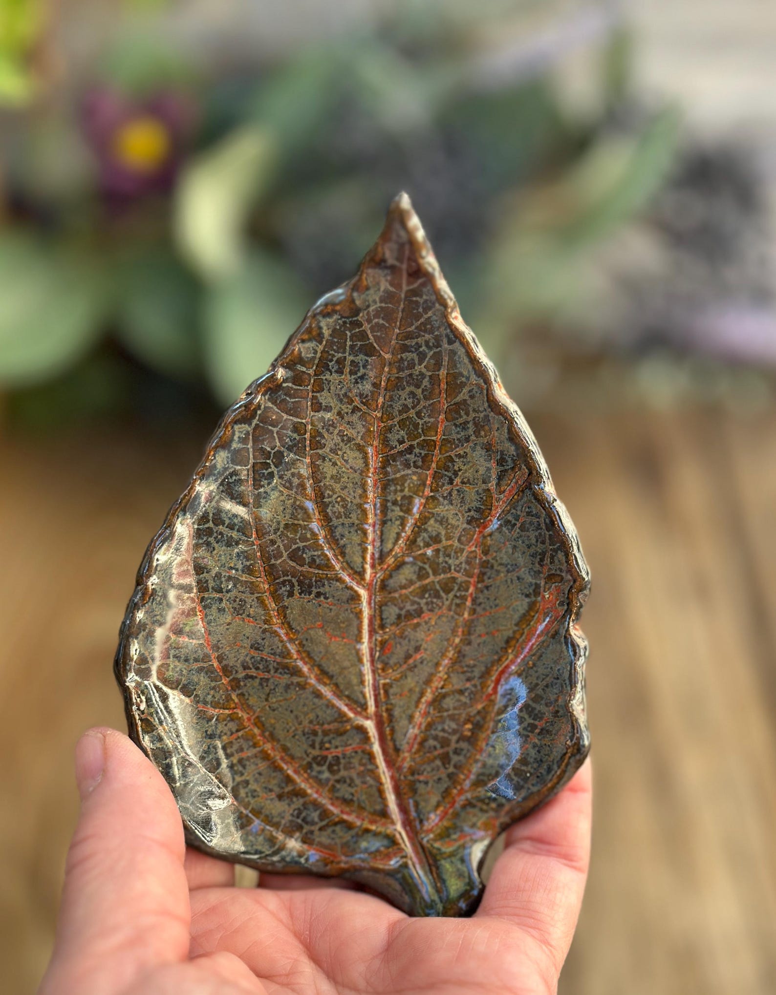 Ceramic Leaf Dish Made From a Real Leaf, Trinket Dish, Ring Holder, Tea ...
