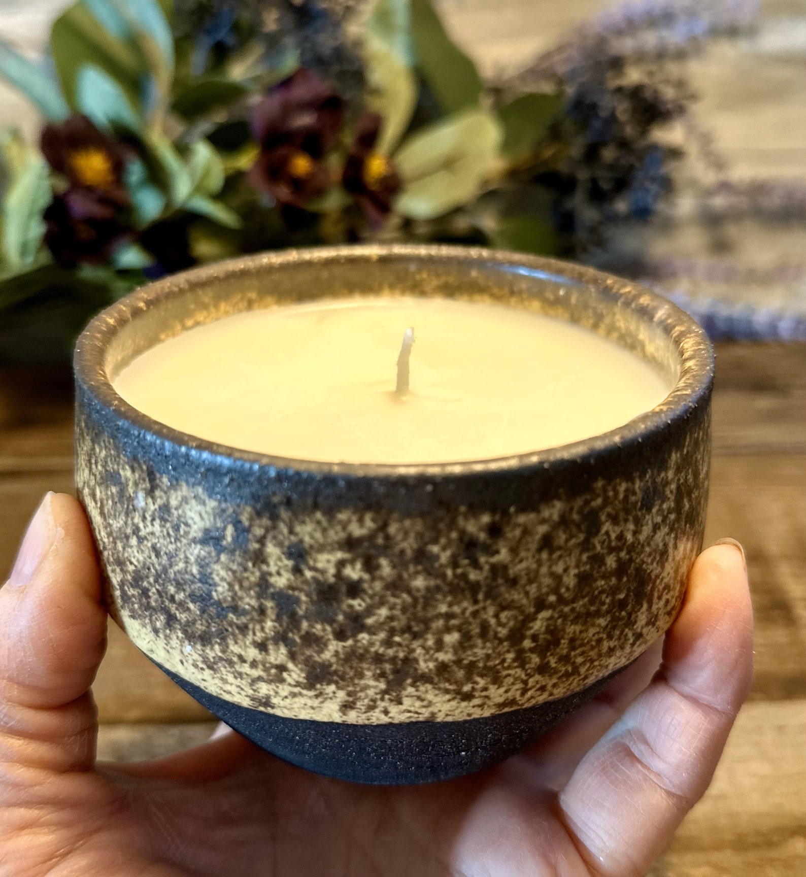 Rustic Candle, Pottery Candle, Candle, Ceramic Candle - Etsy