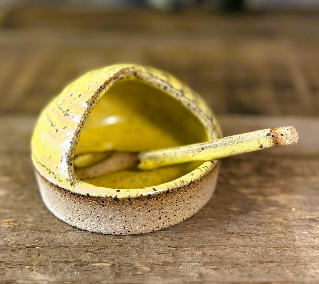 Handmade Ceramic Salt Pig Salt Cellar With Matching Ceramic - Etsy