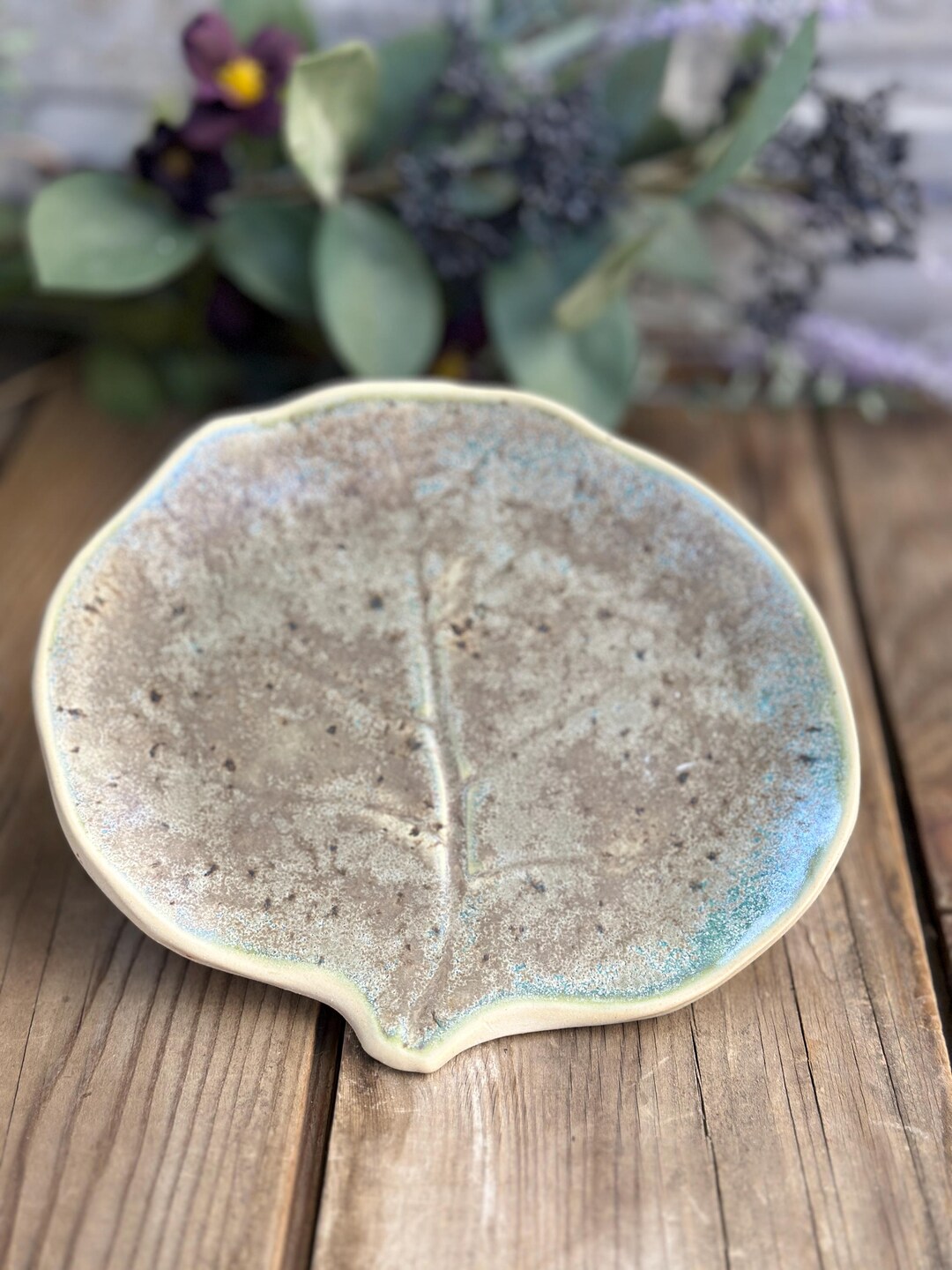 Ceramic Leaf Dish Made From a Real Leaf, Trinket Dish, Appetizer Plate ...