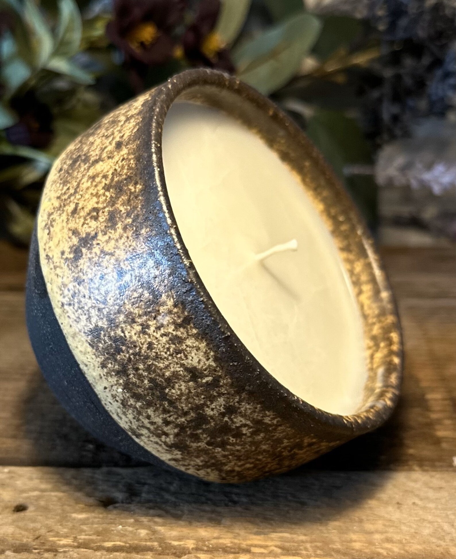 Rustic Candle, Pottery Candle, Candle, Ceramic Candle - Etsy