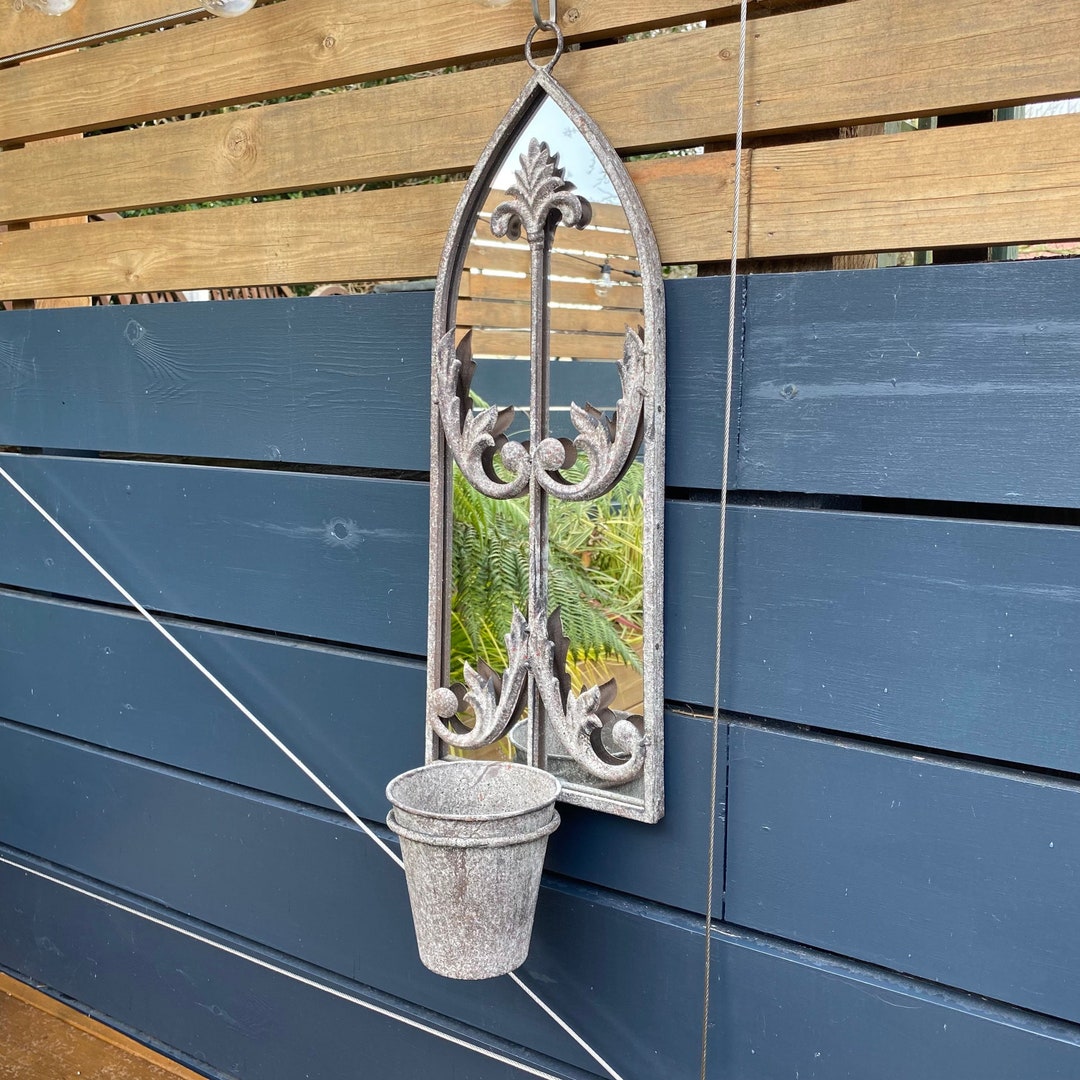 Gothic Style Metal Mirrored Wall Planter With Pot - Etsy UK
