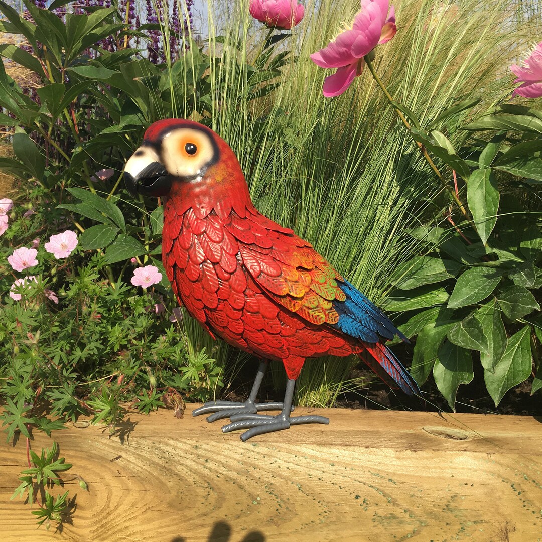 Metal Parrot Garden Sculpture Handmade Ornament - Etsy