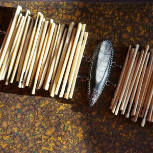 UNIQUE Vintage Bone Counting Stick & Orthoceras Fossil | Etsy