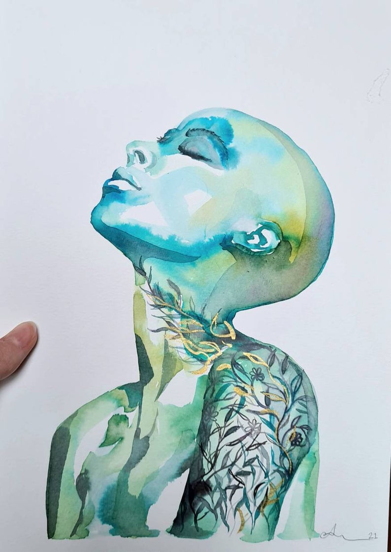 Expressive Watercolour Portrait A4 or A3 Print - Etsy