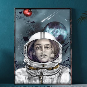 Astronaut in the Ocean Print, A4, A3 or A2 - Surreal Space Art ...