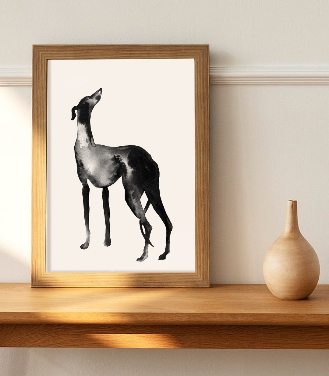 Greyhound Black Ink Print – Modern Dog Illustration, Signed Giclee - Etsy
