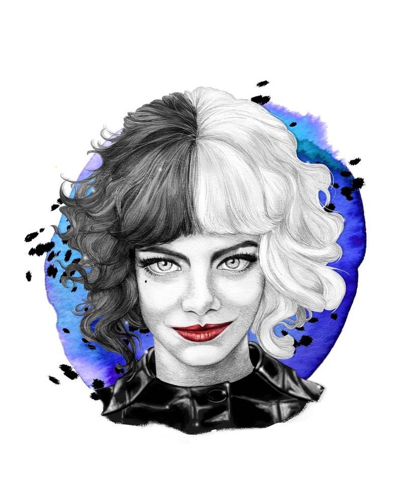 Cruella De Vil Print, A5, A4 or A3, Cruella Wall Art - Etsy