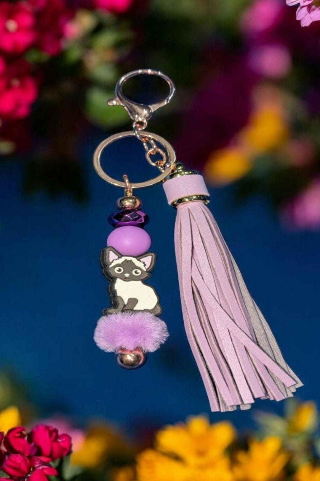 Siamese Cat Keychain - Etsy