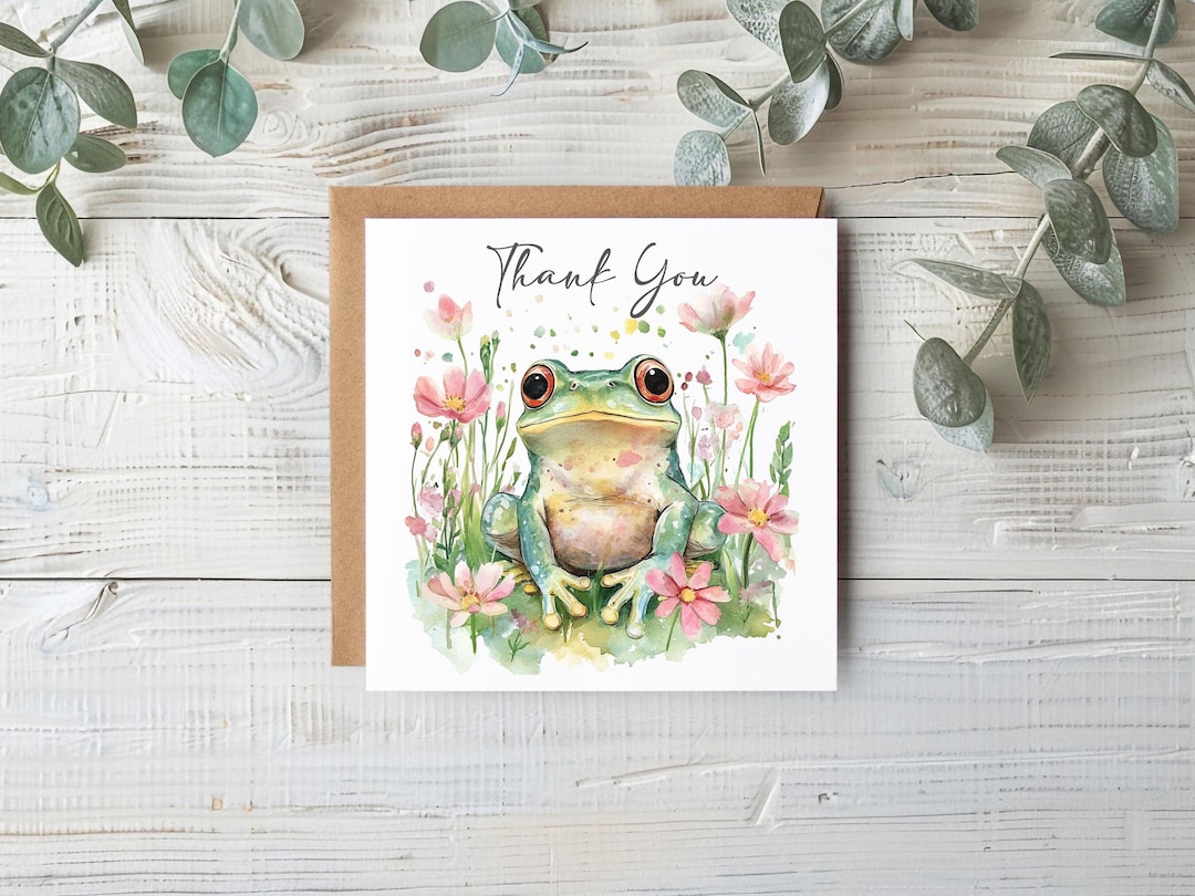 Thank You Frog Card, Watercolour Frog Card, Amazonian Frog, Thank You ...