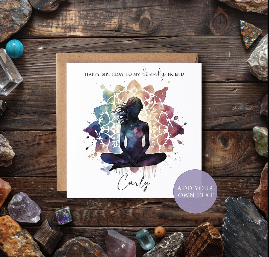 Spiritual Birthday Card, Personalised Birthday Card, Mandala Birthday ...