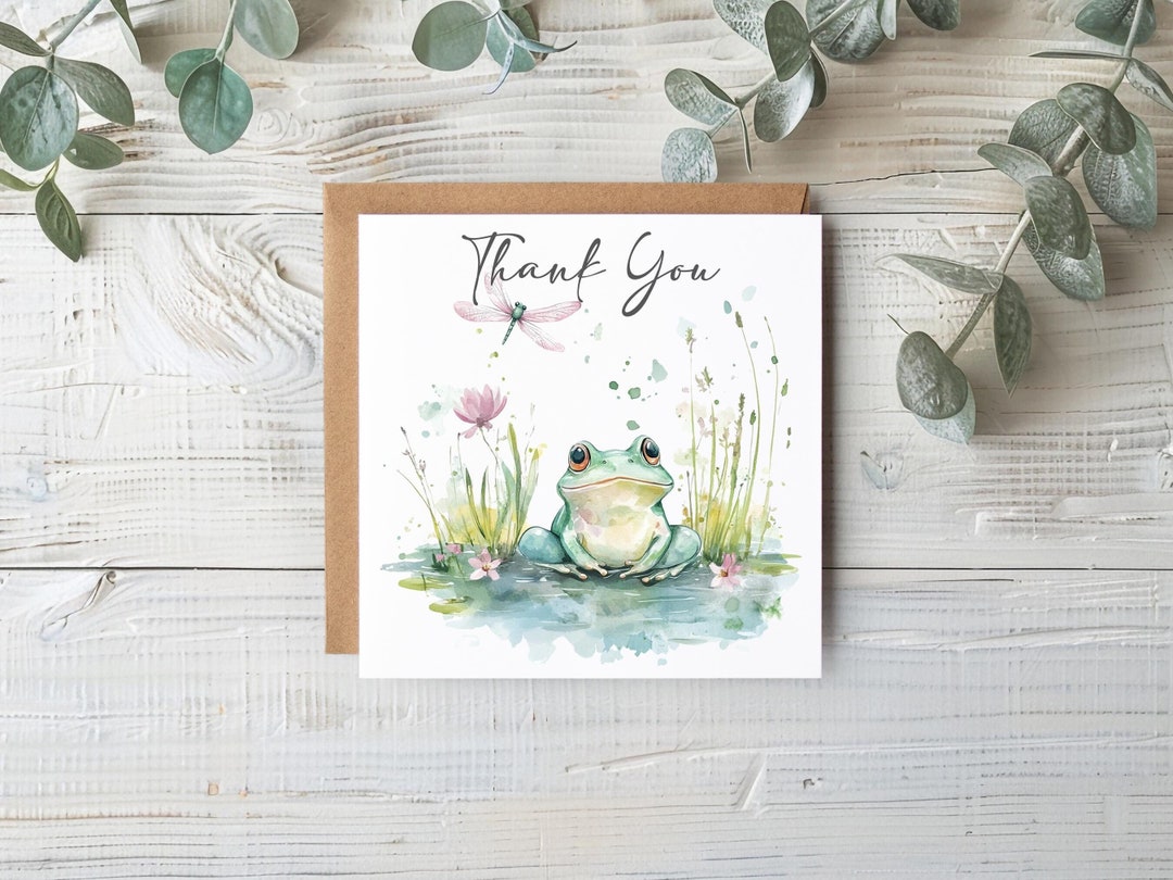 Thank You Frog Card, Watercolour Frog Card, Amazonian Frog, Thank You ...