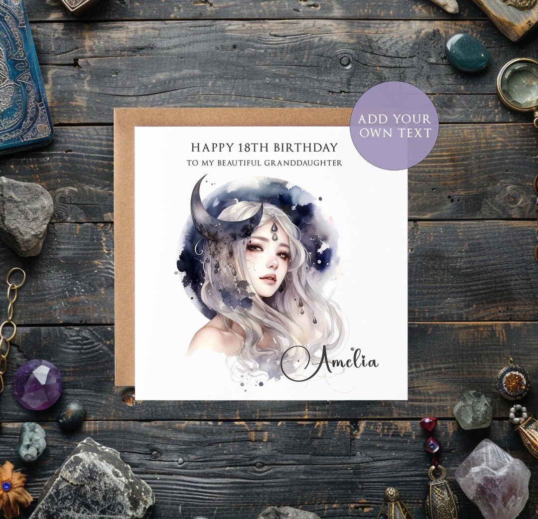 Bohemian Witch Birthday Card, Personalised Birthday Card, Wiccan Greeting Card for Friend ...