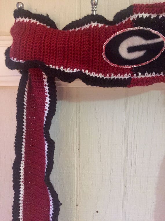 Scarf Handmade/crochet Georgia University GA Bulldogs | Etsy