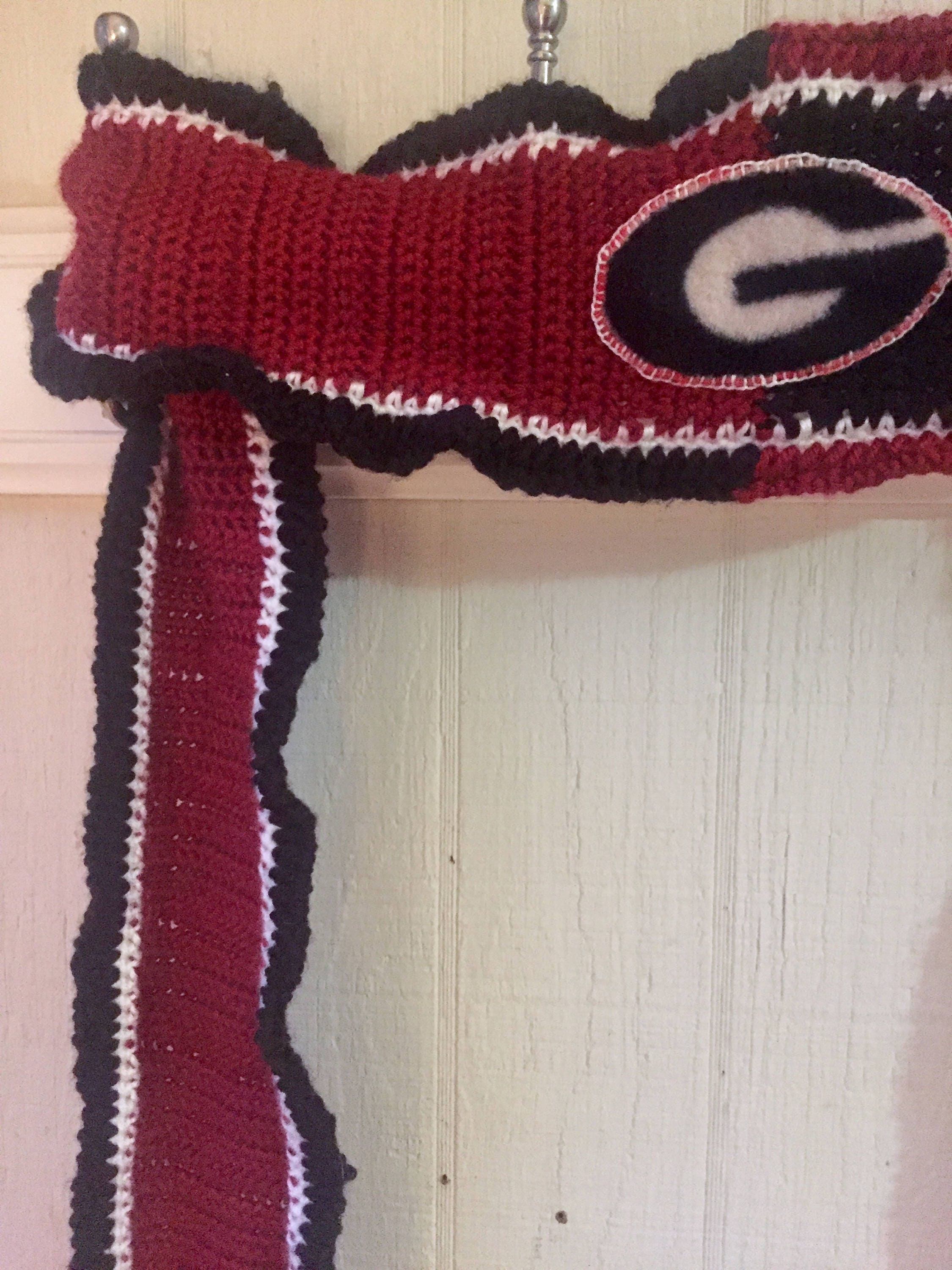 Scarf Handmade/crochet, Georgia University GA Bulldogs CHRISTMAS Gift ...