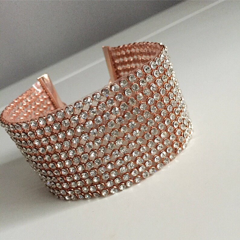 2 Anklets Wide Rose Gold Crystal Anklets Anklet Jewelry | Etsy