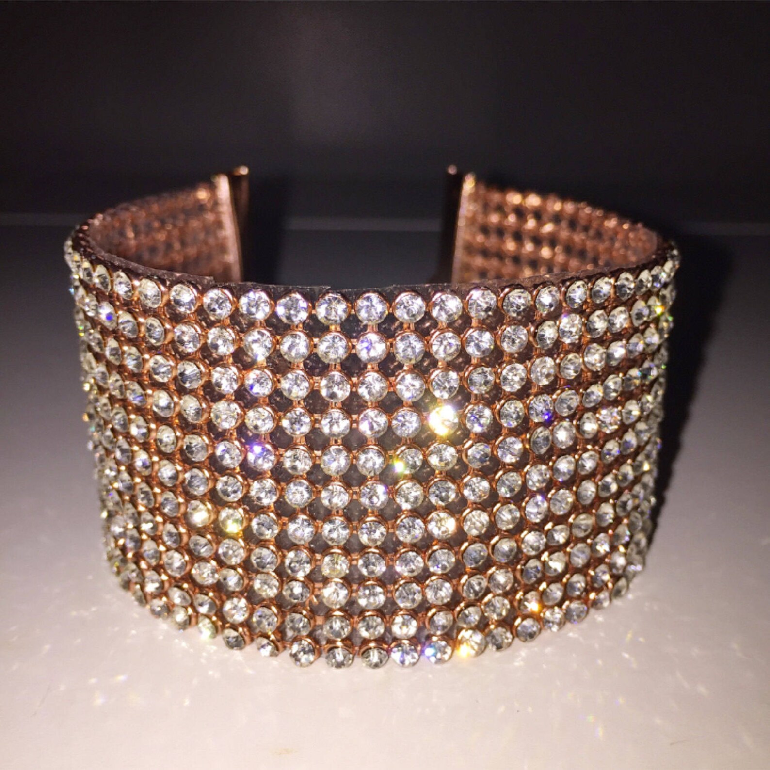 2 Anklets Wide Rose Gold Crystal Anklets Anklet Jewelry | Etsy